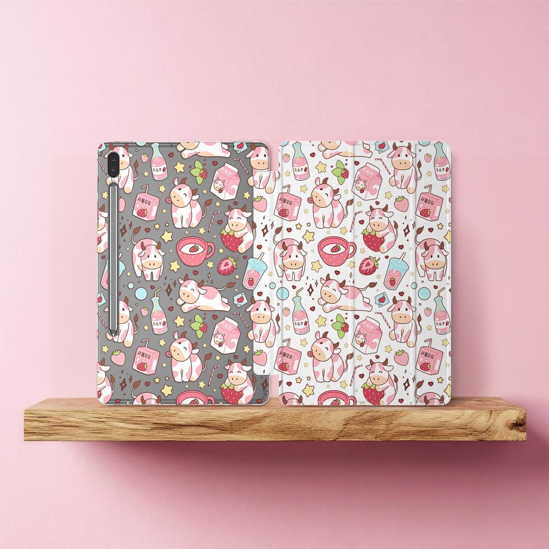 Strawberry Milk for Galaxy Tab S6 10.5 Pretty Cow Pattern Samsung S9 ...