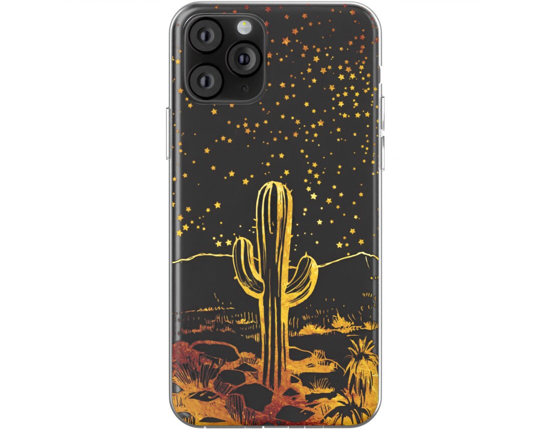 Desert Night iPhone 12 Pro Cover Gold Cactus iPhone Xr Cute - Etsy