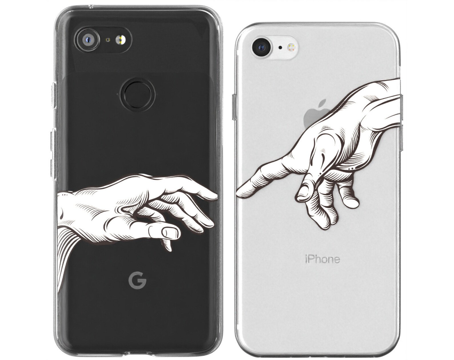 The Creation of Adam Hands Cute Couple Case Iphone 12 Case - Etsy