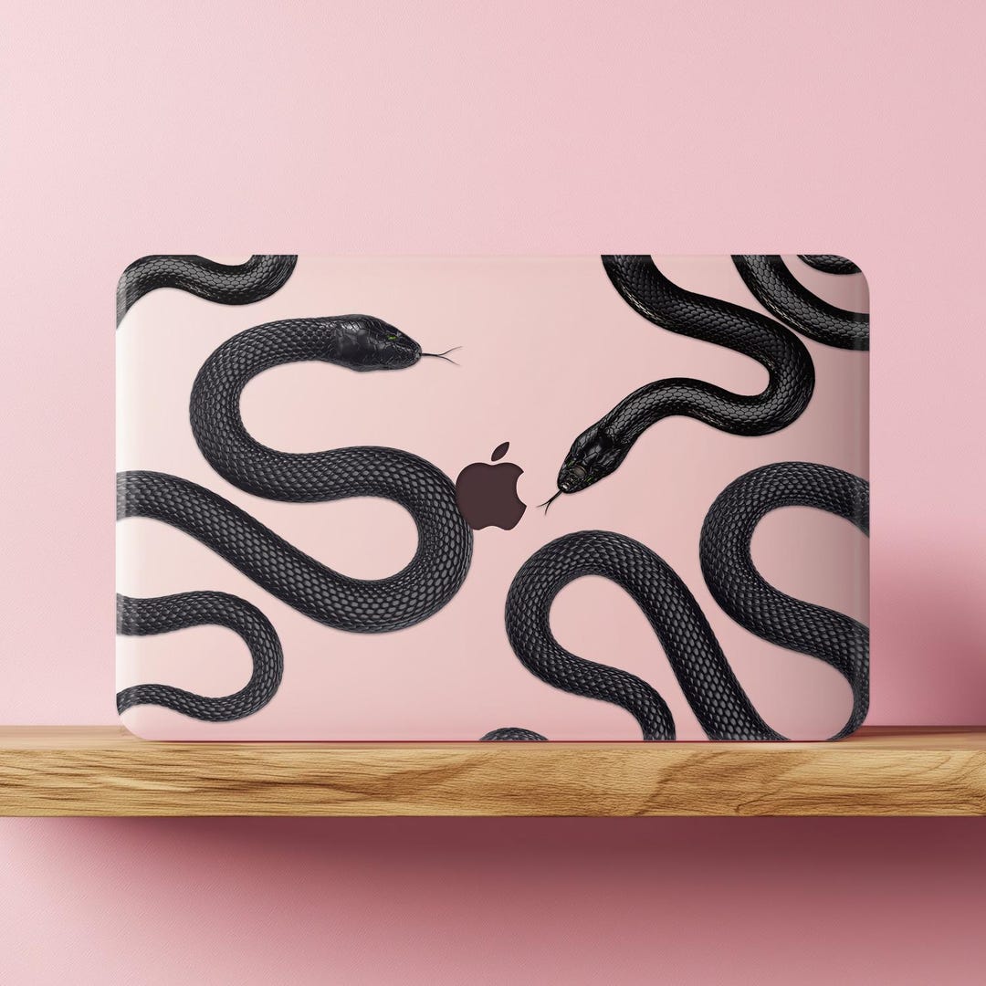Black Snakeskin MacBook Pro Case 16 14 Inch M3 M2 M1 Serpent Air 15 13 ...