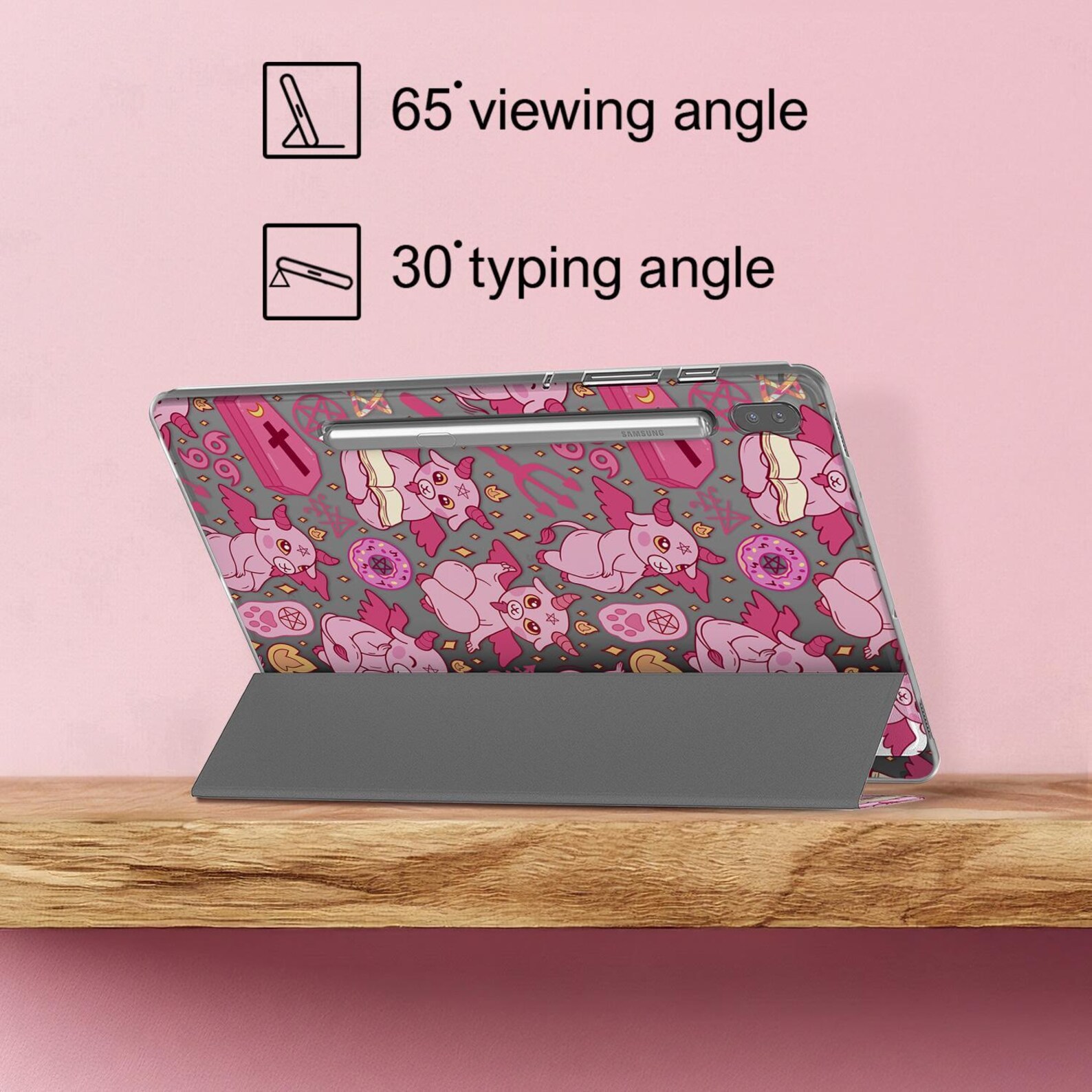 Kawaii Lucifer Fits Samsung Tab S6 Case Satan Tablet Galaxy Tab A7 Pink ...