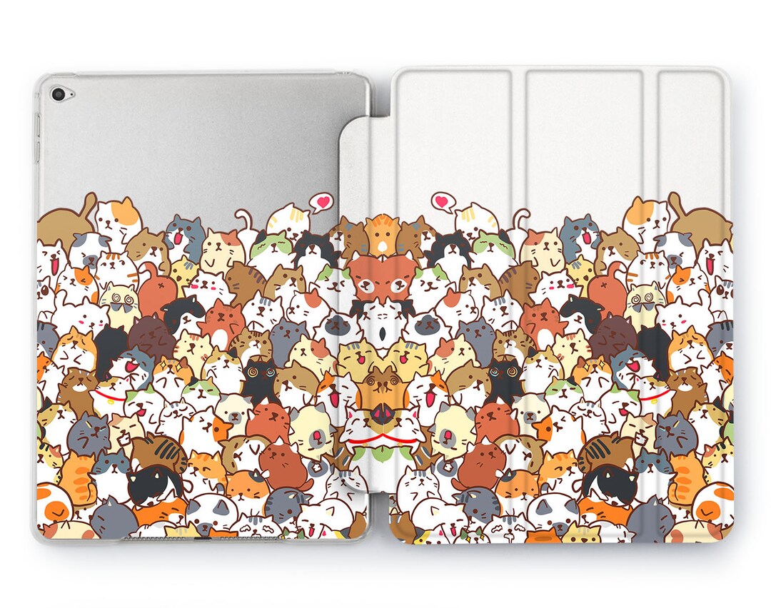 Kawaii Kitty iPad Case Anime Cat Lover Gift 10.5 iPad Pro 10.2 9.7 Inch ...