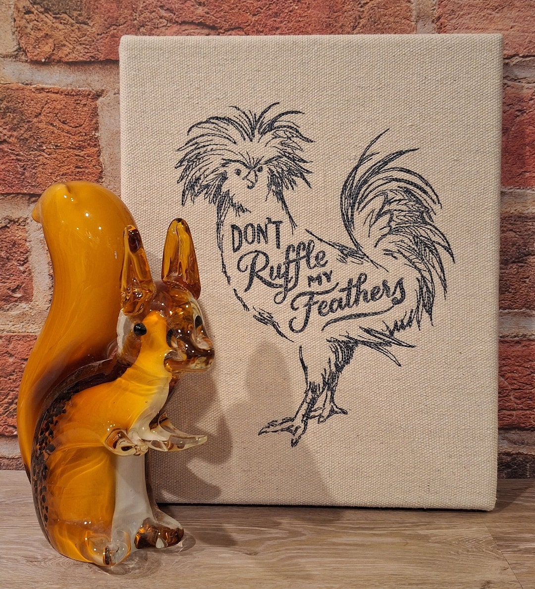 Sassy Polish Hen Chicken Embroiderd Wall or Tabletop Stretched Canvas ...