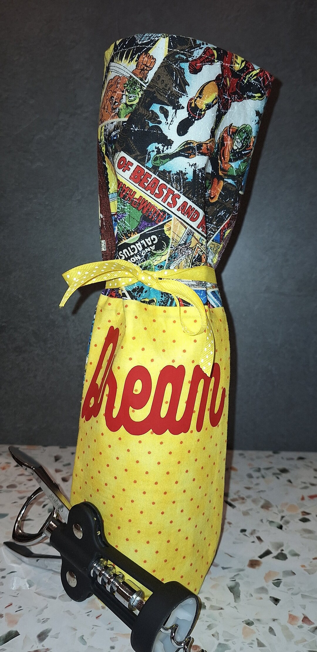 Super Hero Comic Book Fabric Reusable Wine Bag 'dream' - Etsy