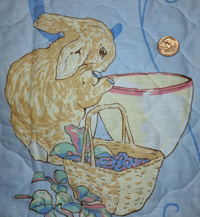 Vintage Pre-quilted Baby or Toddler Peter Rabbit Beatric Potter Quilt ...