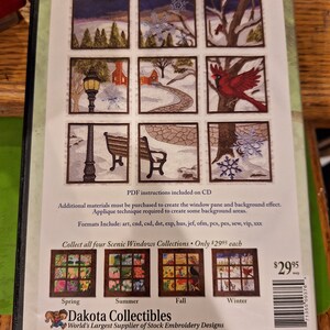 Dakota Collectibles Embroidery Designs CD Winter Scenic Windows - Etsy