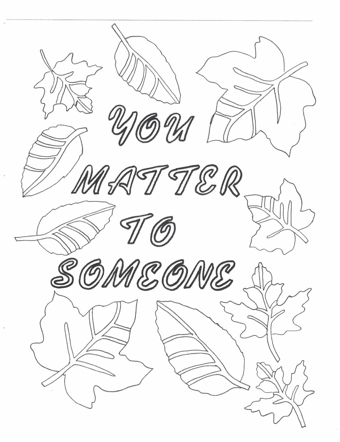 You Matter to Someone Coloring Page - Etsy