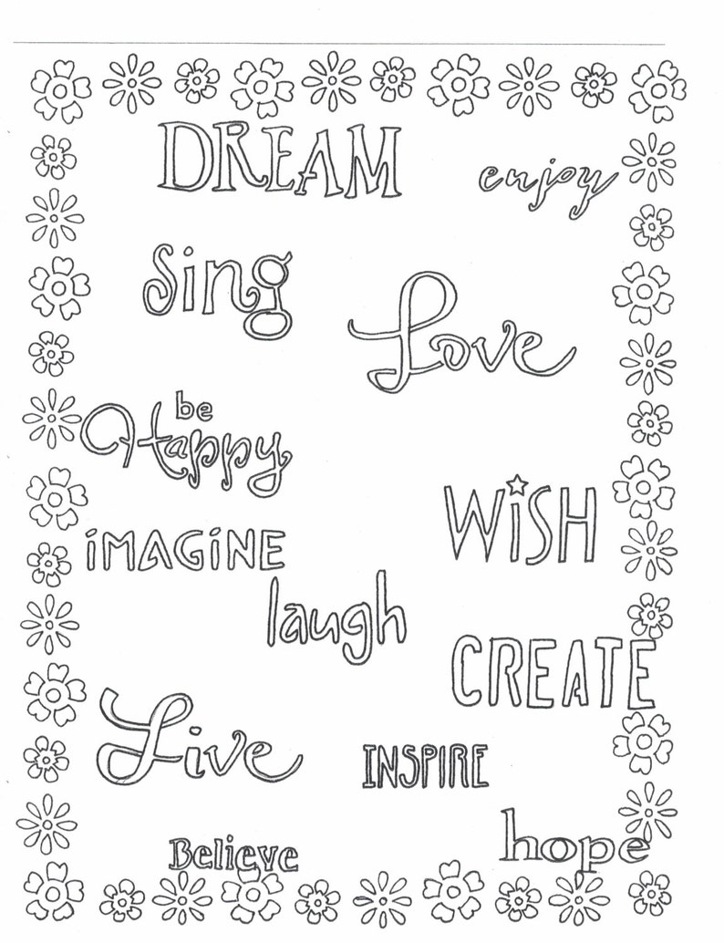 Dare to Dream Coloring Page - Etsy