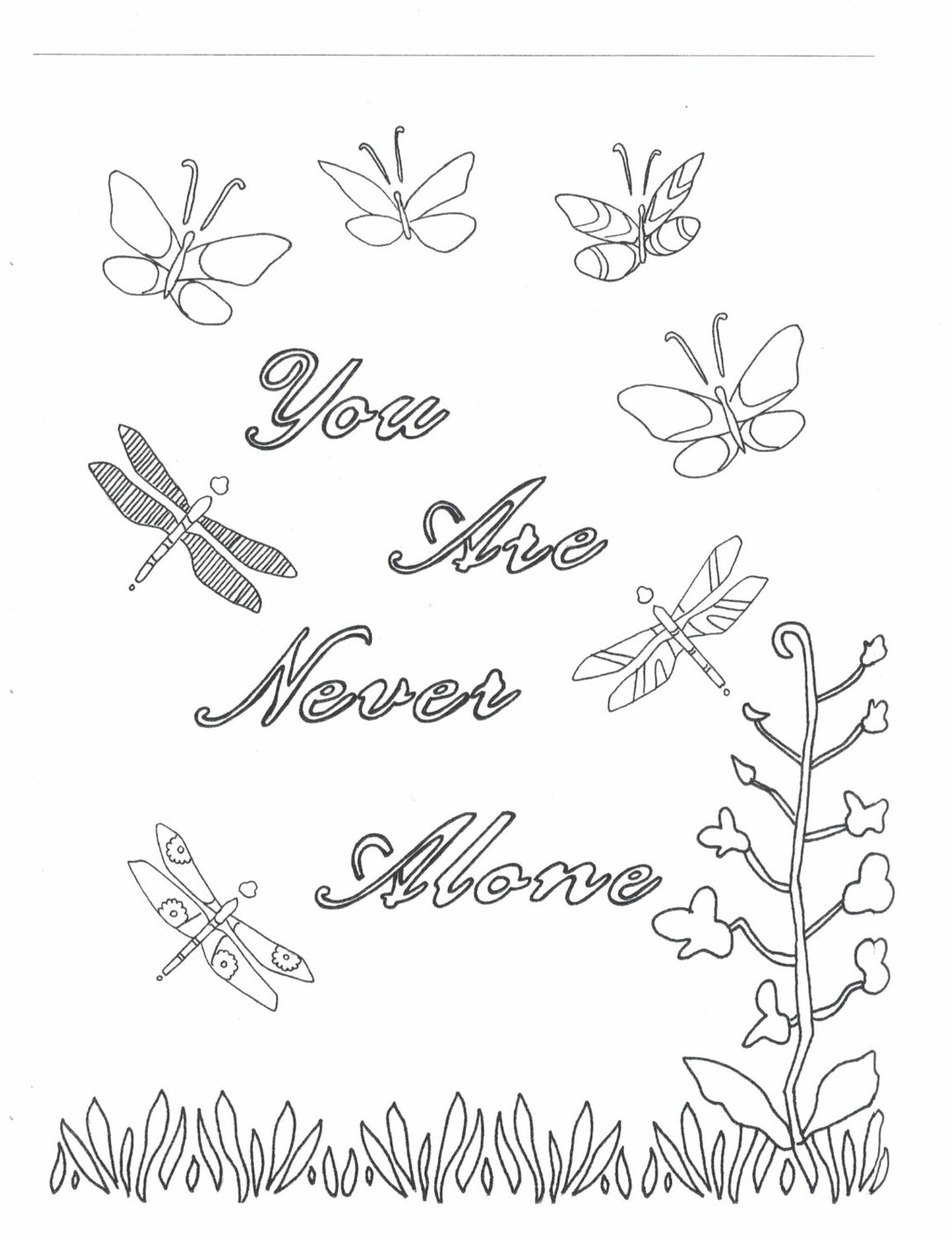 You Are Never Alone Coloring Page - Etsy