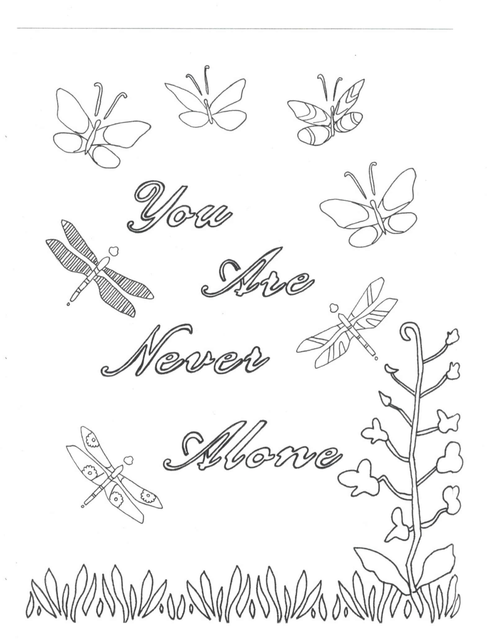 You Are Never Alone Coloring Page - Etsy
