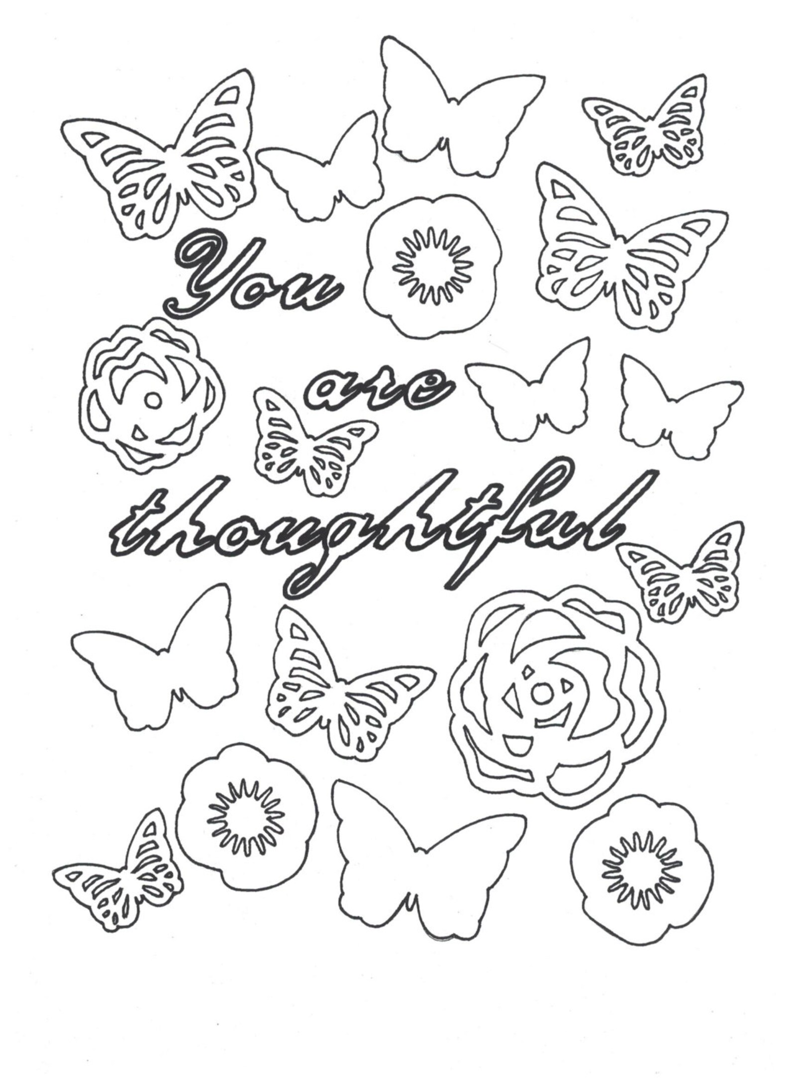 You Are Thoughtful Coloring Page - Etsy