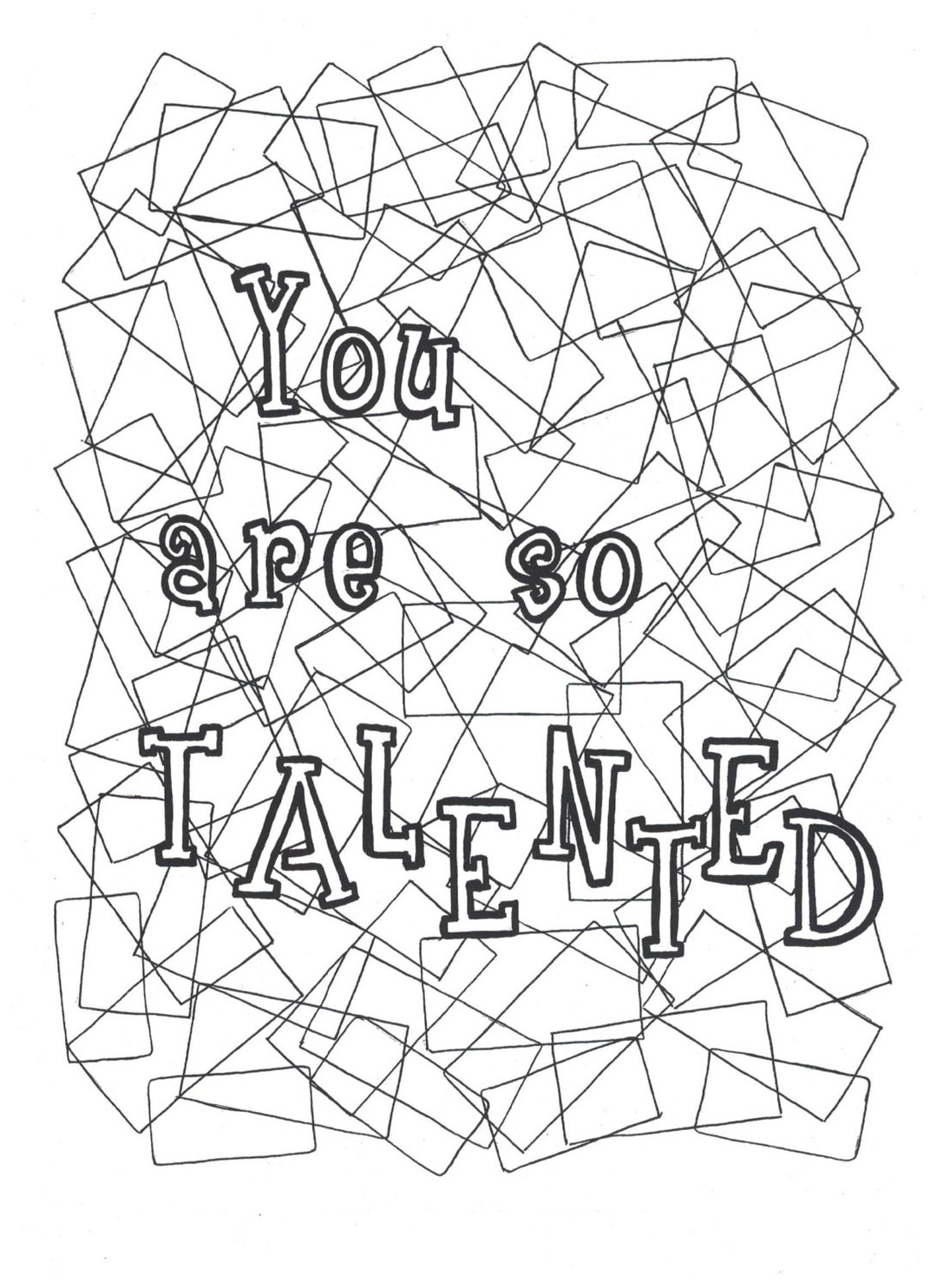 You Are Talented Coloring Page - Etsy