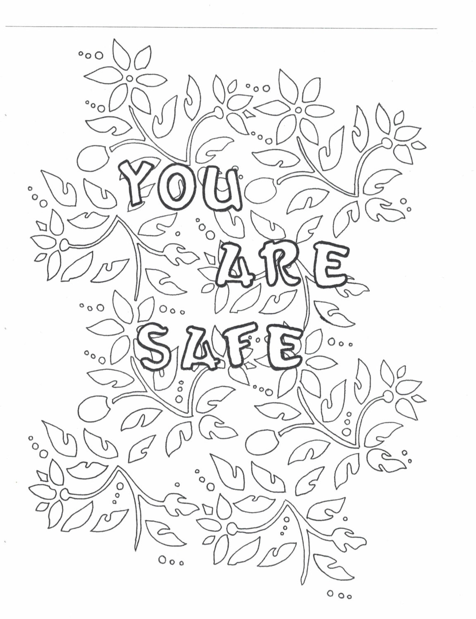 You Are Safe Coloring Page - Etsy