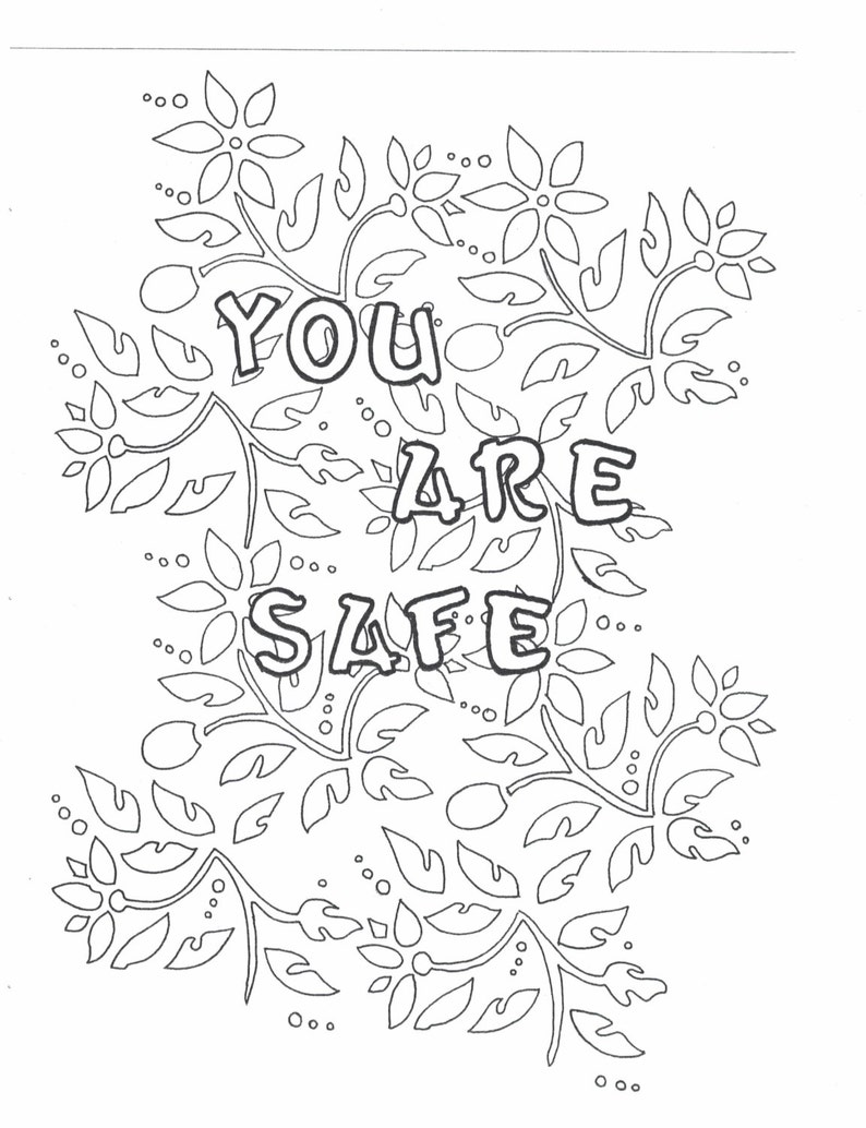 You Are Safe Coloring Page - Etsy