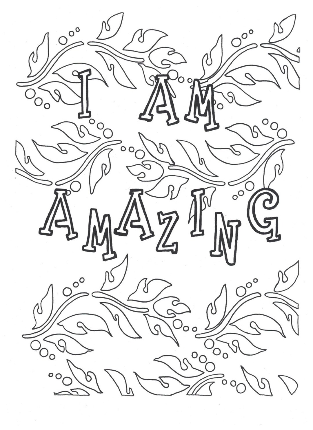 I Am Amazing Coloring Page - Etsy