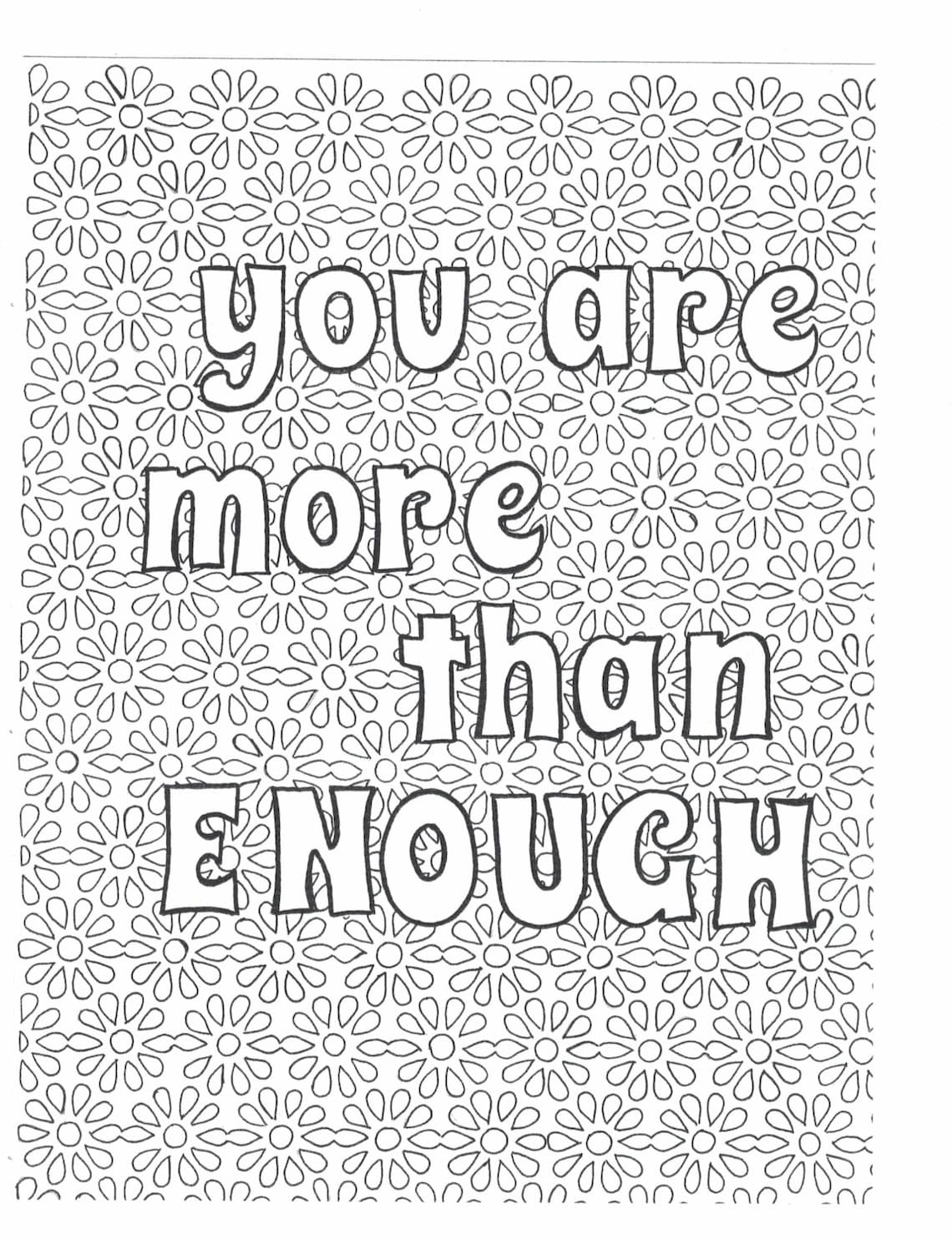 You Are More Than Enough Coloring Page - Etsy