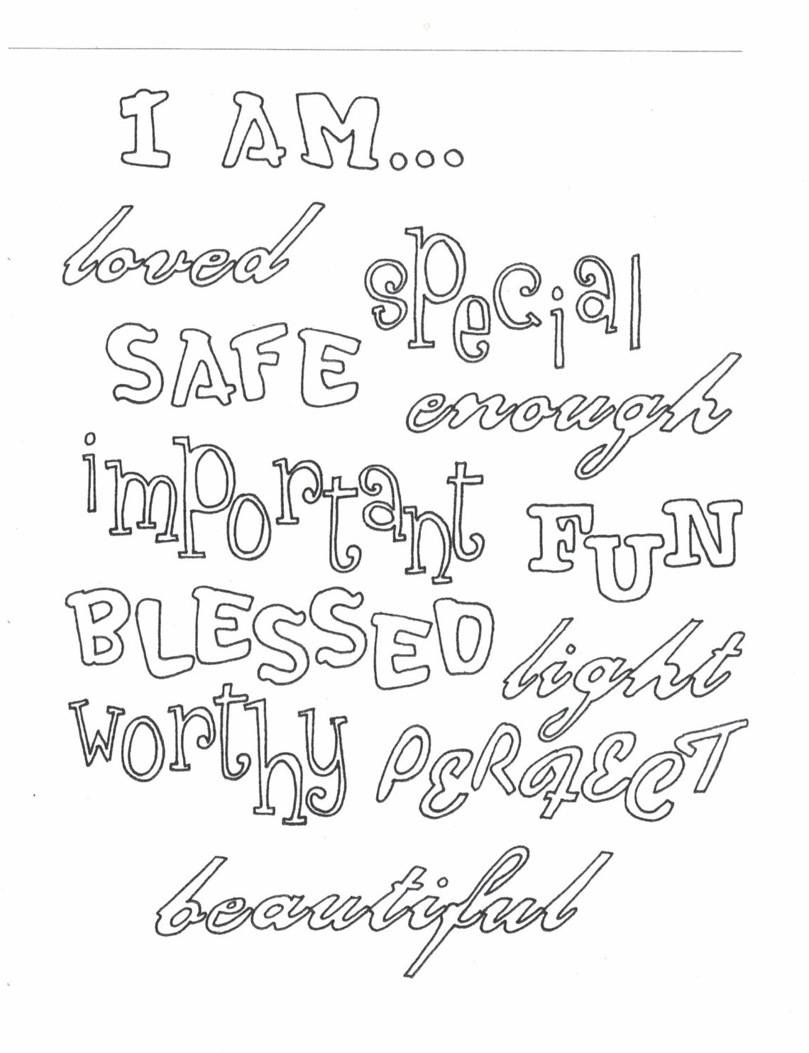 I Am...coloring Page - Etsy