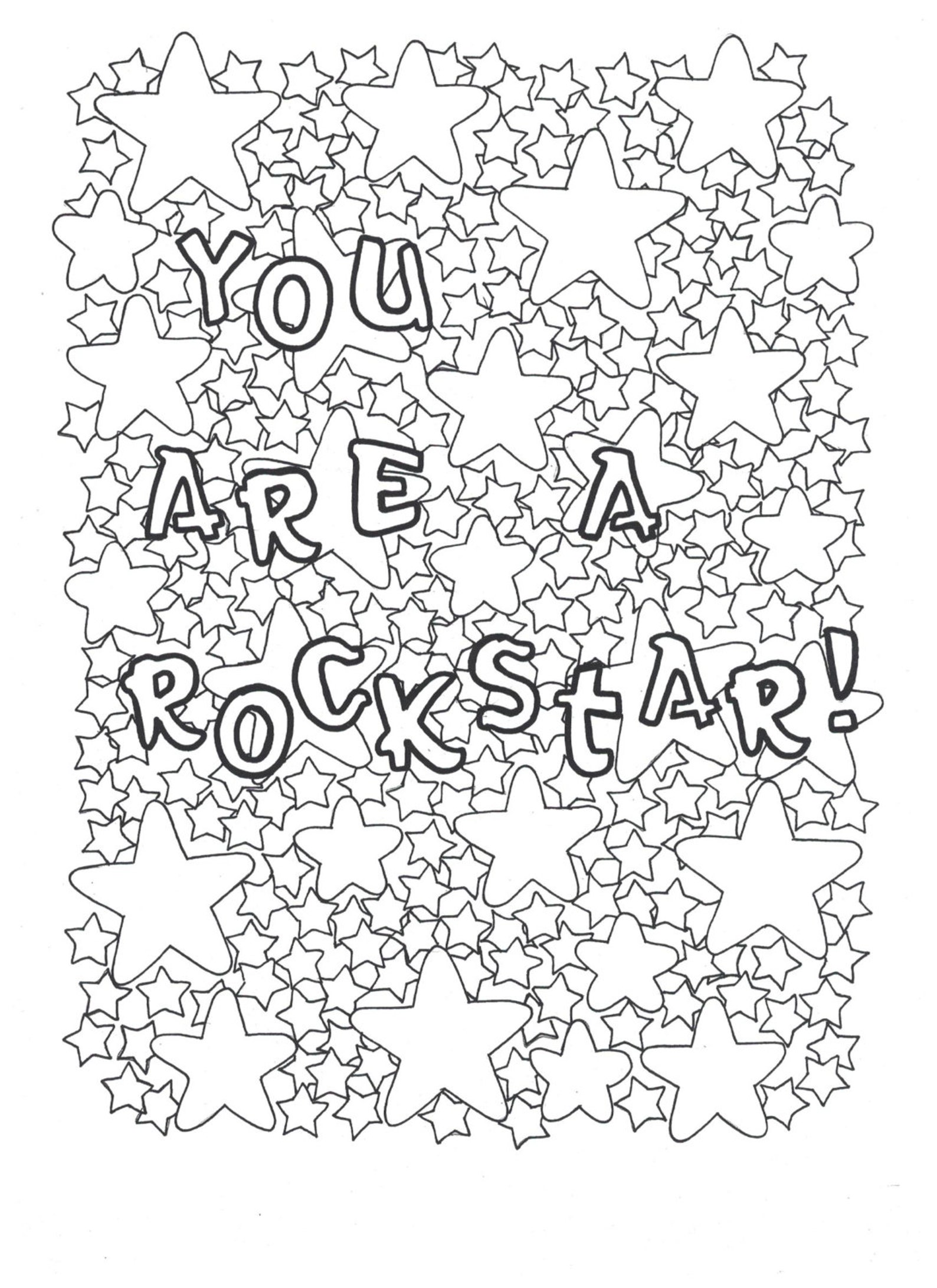 You Are a Rockstar Coloring Page - Etsy