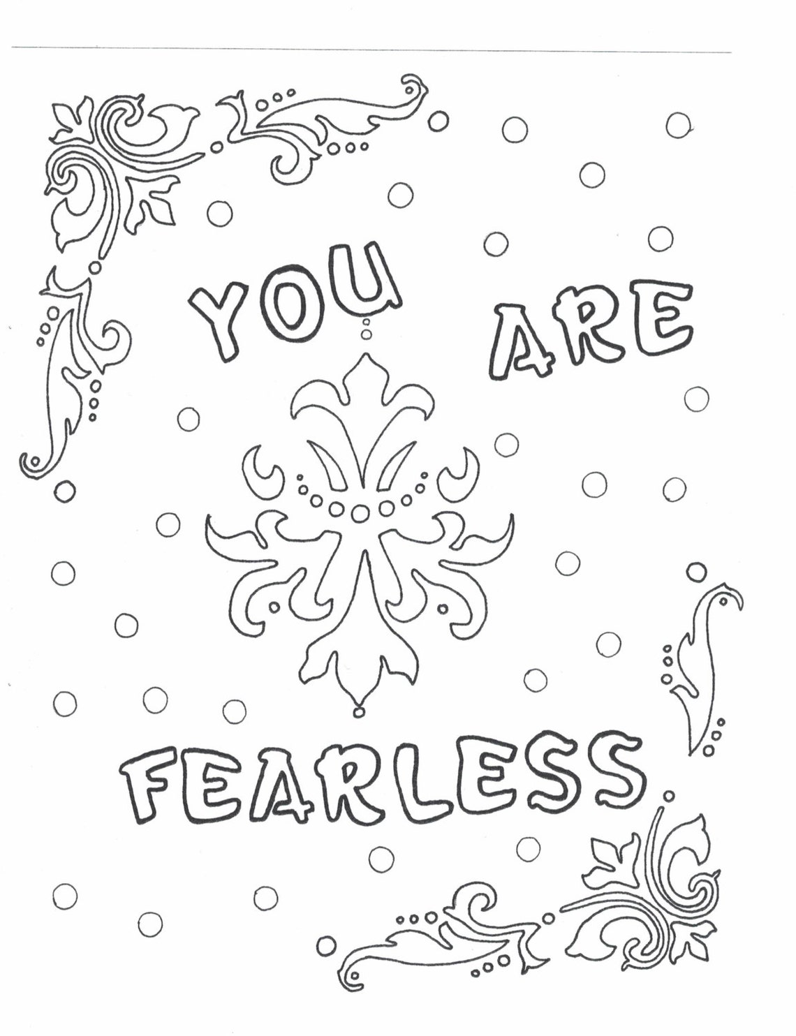 You Are Fearless Coloring Page - Etsy