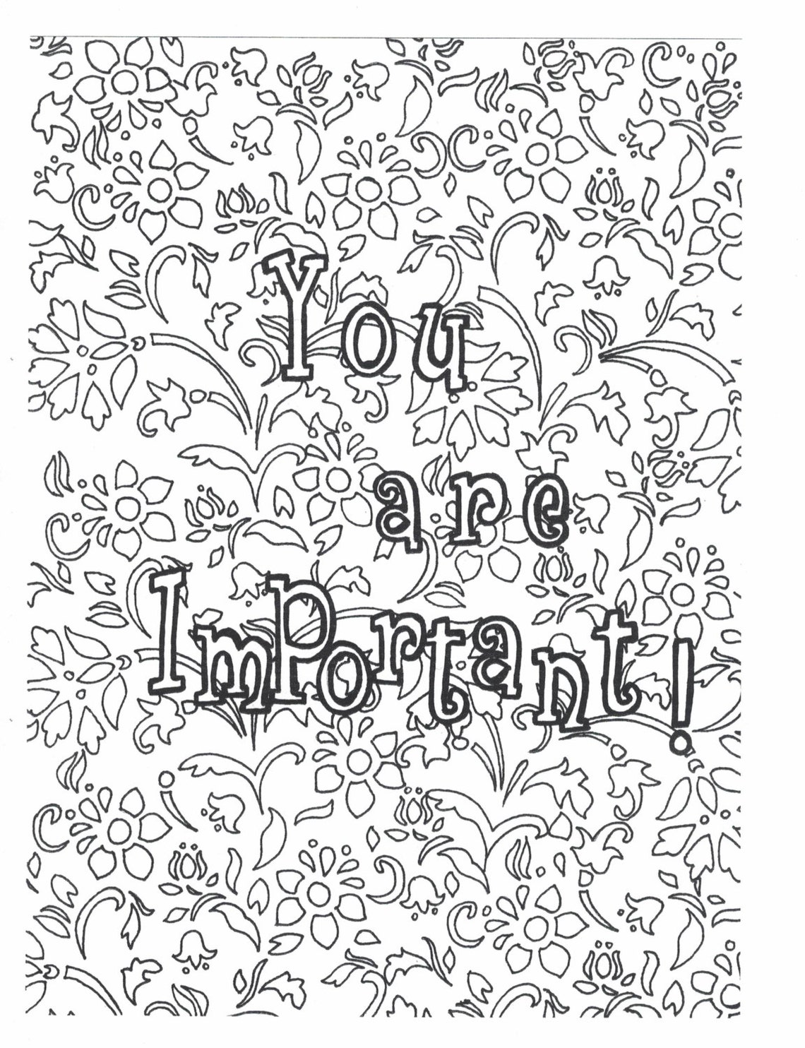 You Are Important Coloring Page - Etsy