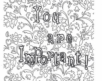 Self esteem coloring | Etsy