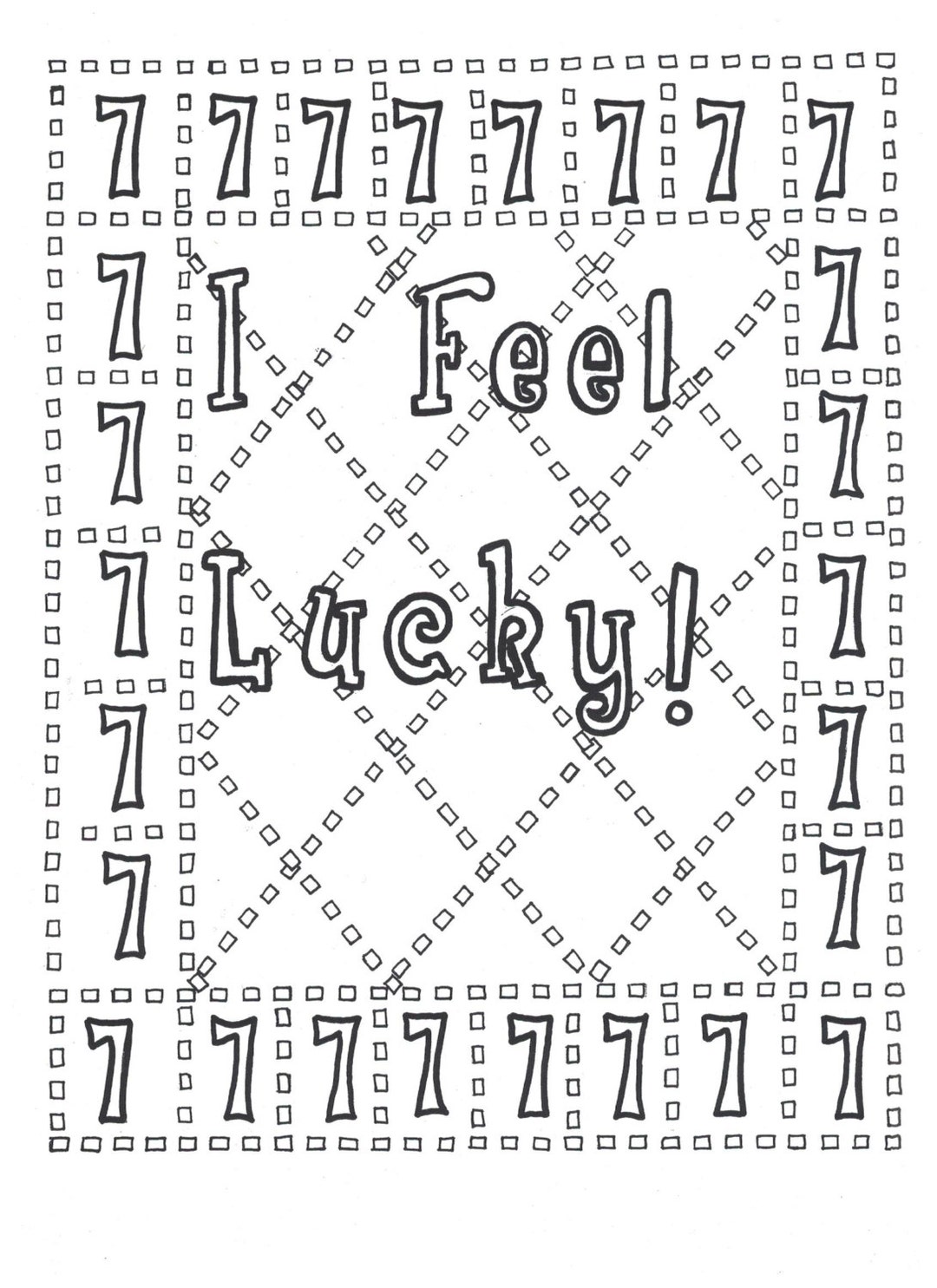 I Feel Lucky Coloring Page - Etsy