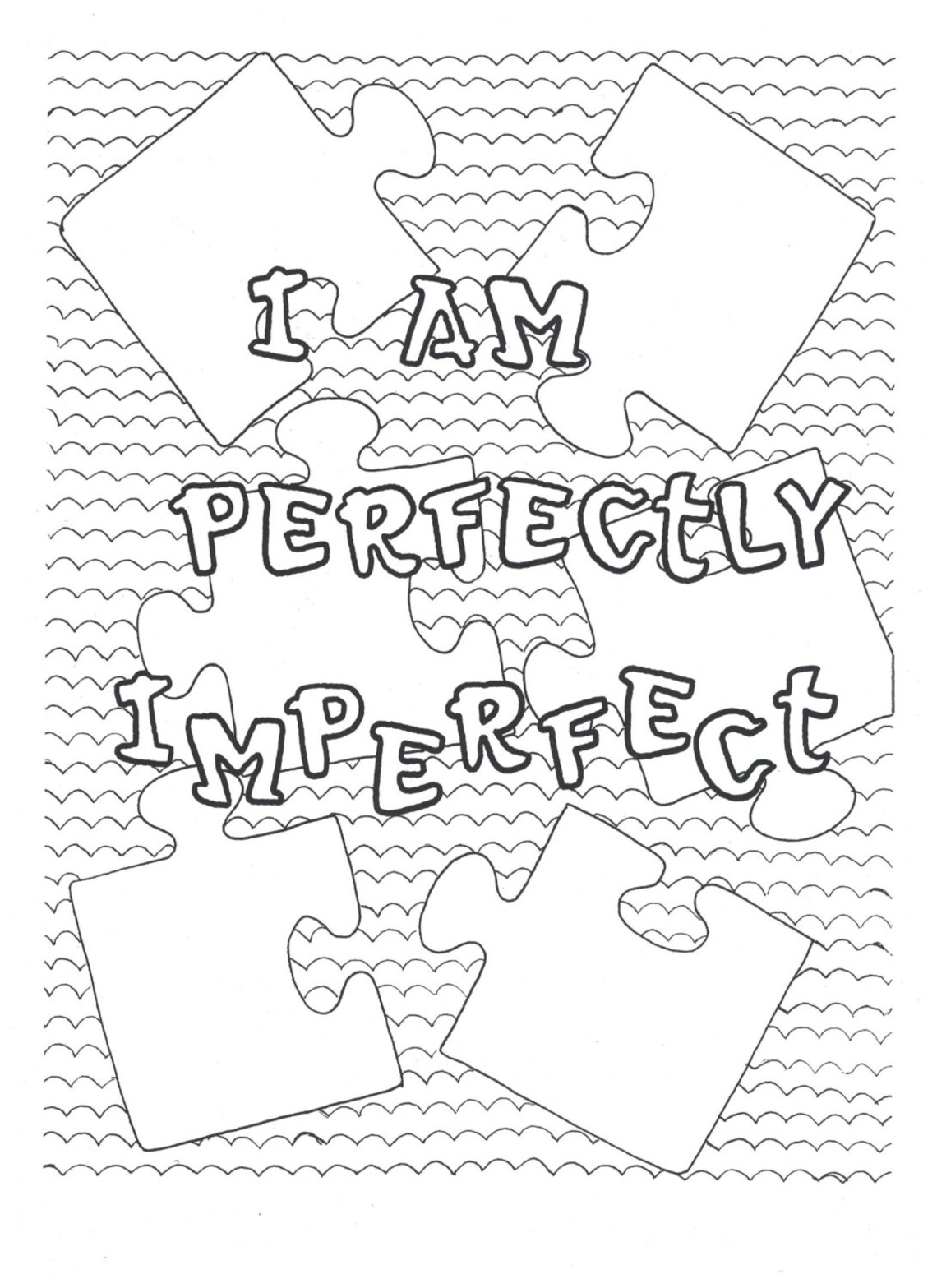 I Am Perfectly Imperfect Coloring Page - Etsy