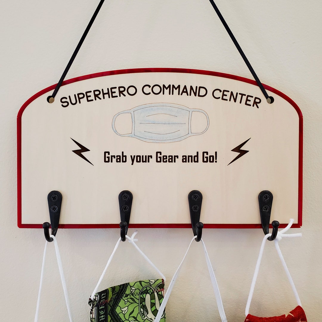Mask Hook Rack Superhero Command Center - Etsy