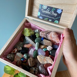 Crystal Box Various Crystals Aligned Personalized Box, Mix of Natural ...