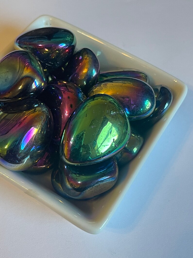 Rainbow Aura Quartz Stone Titanium Tumbled Stone Crystal - Etsy