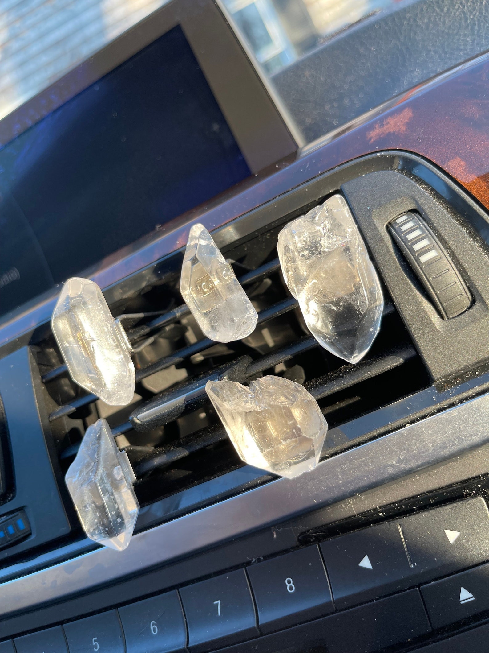 Quartz Crystal Point Car Vent Clips, You Choose Natural or Polished ...