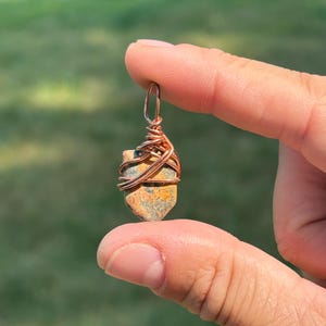 Leopard Skin Jasper Necklace, Rock Wire Wrapped Necklace, Jasper Stone ...
