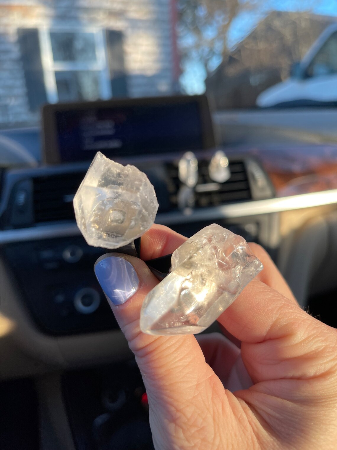 Quartz Crystal Point Car Vent Clips, You Choose Natural or Polished ...