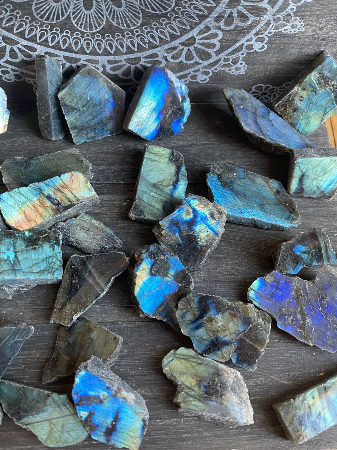Natural Labradorite Stone Slab, High Flash Labradorite Crystals, Third ...