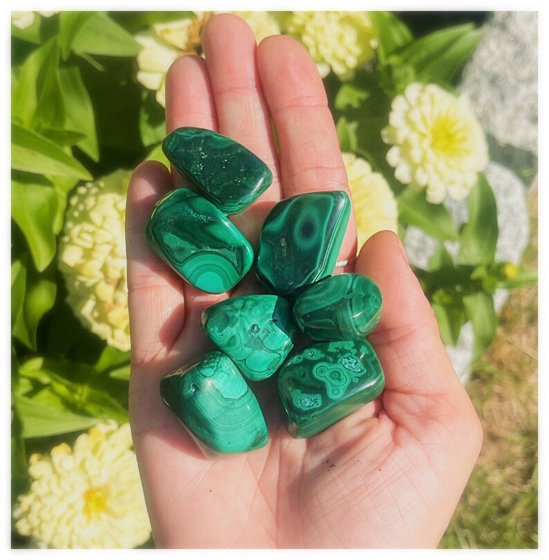 Malachite Crystal Tumbled Stone Chakra Stone Manifest - Etsy