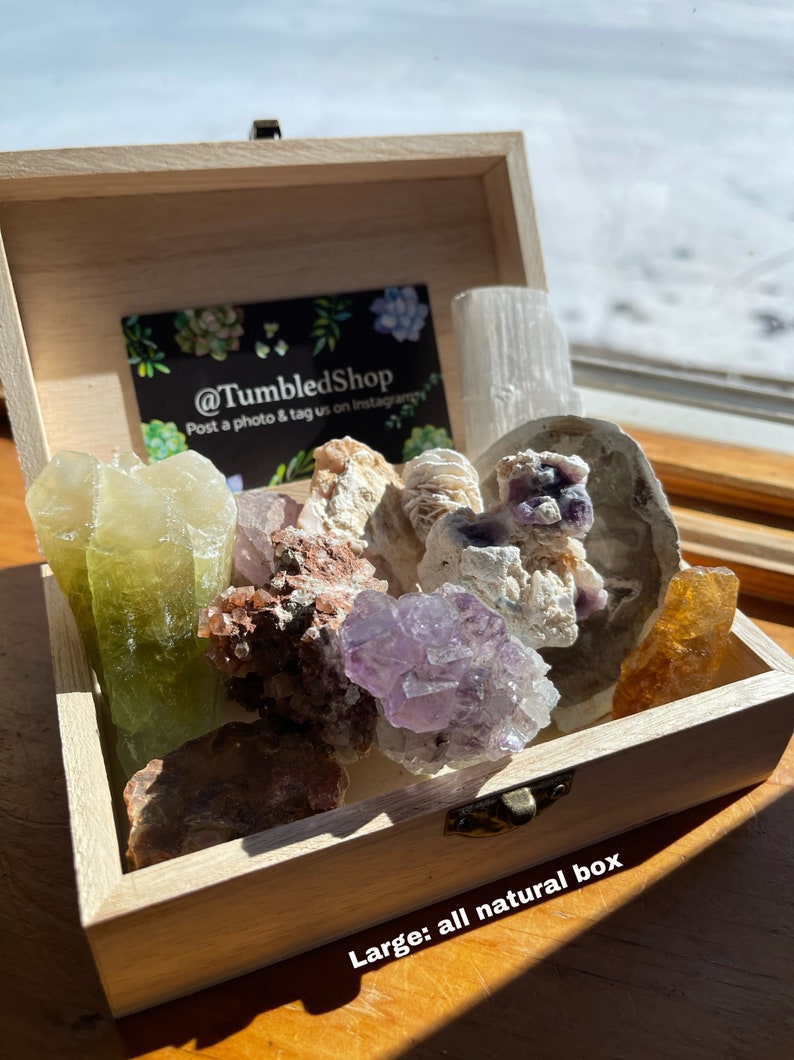 Crystal Box Various crystals aligned personalized box mix of | Etsy