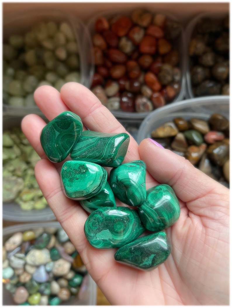 Malachite Tumbled Natural Malachite Stones Manifestation - Etsy