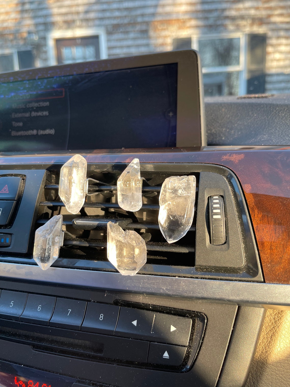 Quartz Crystal Point Car Vent Clips, You Choose Natural or Polished ...
