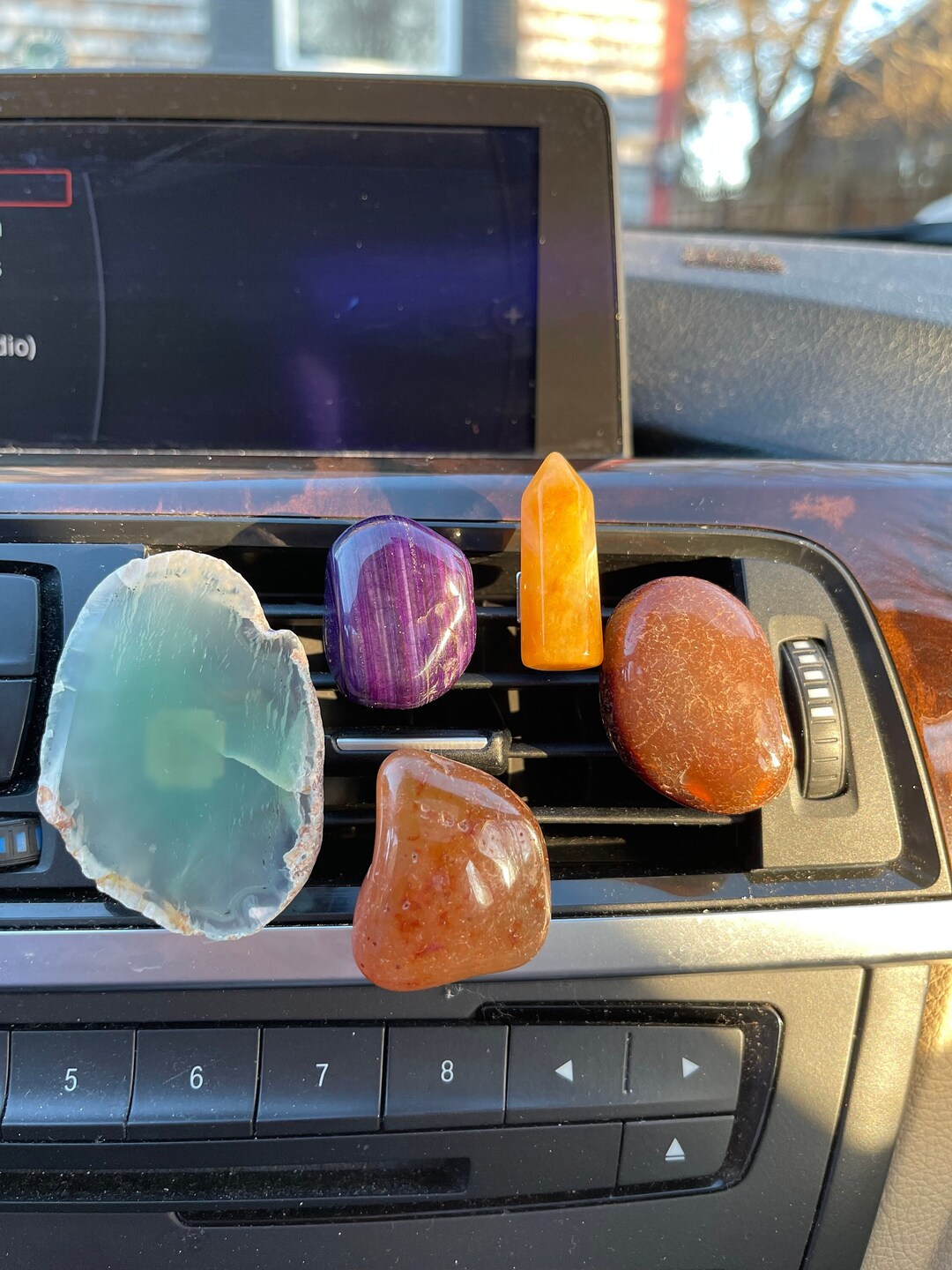 Real Crystal Car Vent Clips Assorted, Crystal Auto Clips Car ...