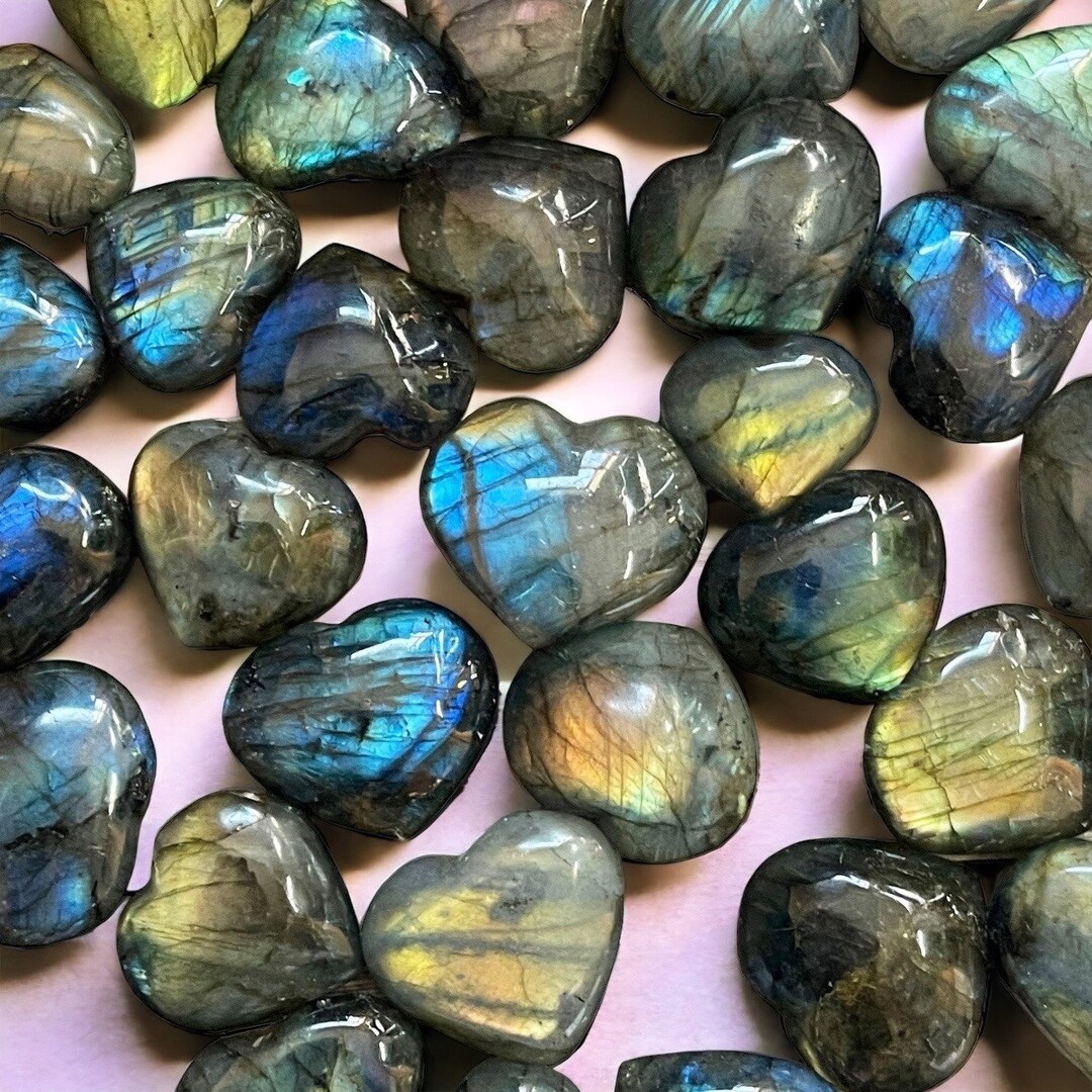 Labradorite Crystal Heart Mini Gemstone Hearts - Etsy