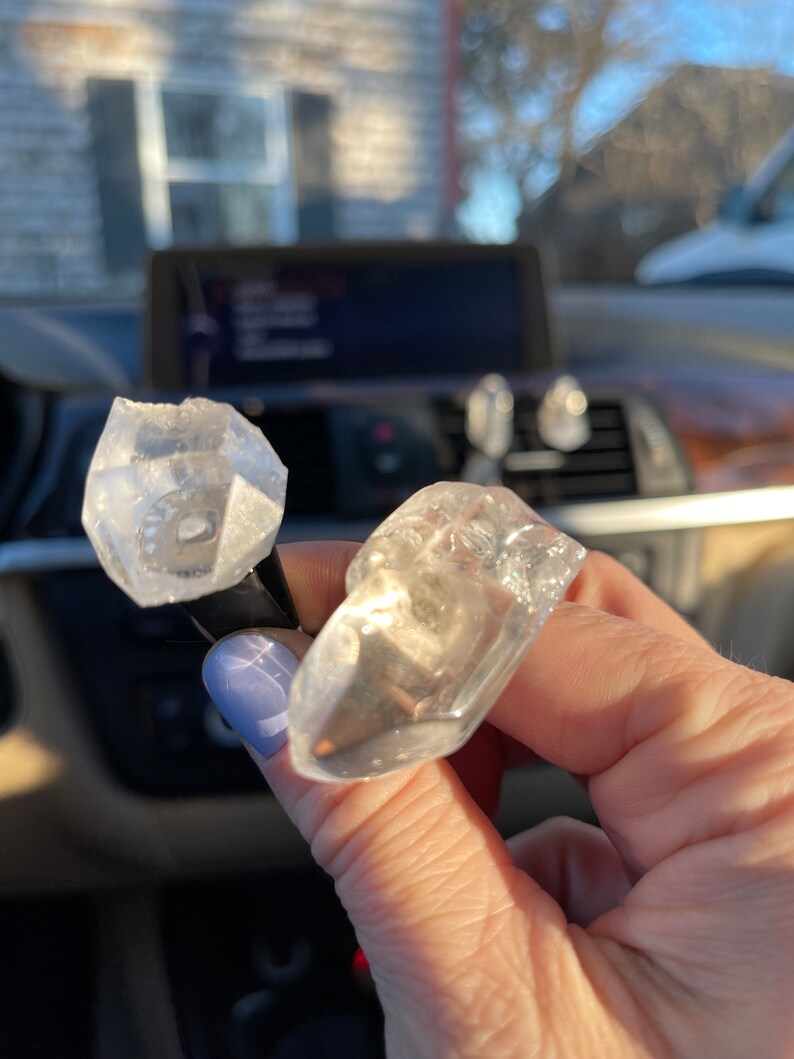 Quartz Crystal Point Car Vent Clips, You Choose Natural or Polished ...