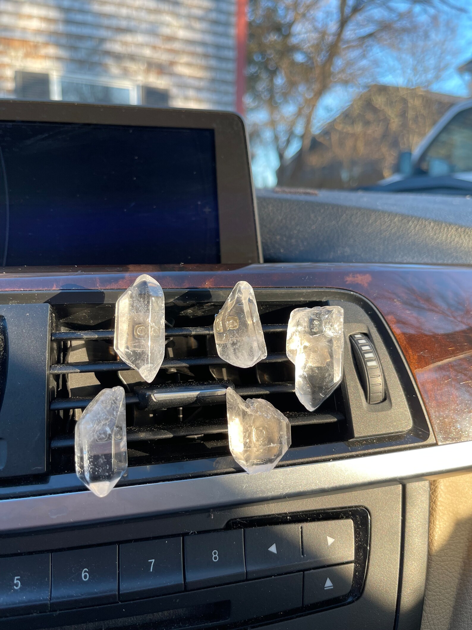 Quartz Crystal Point Car Vent Clips, You Choose Natural or Polished ...