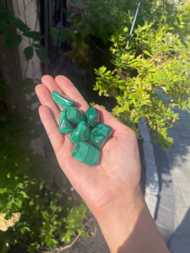 Malachite Crystal Tumbled Stone Chakra Stone Manifest - Etsy