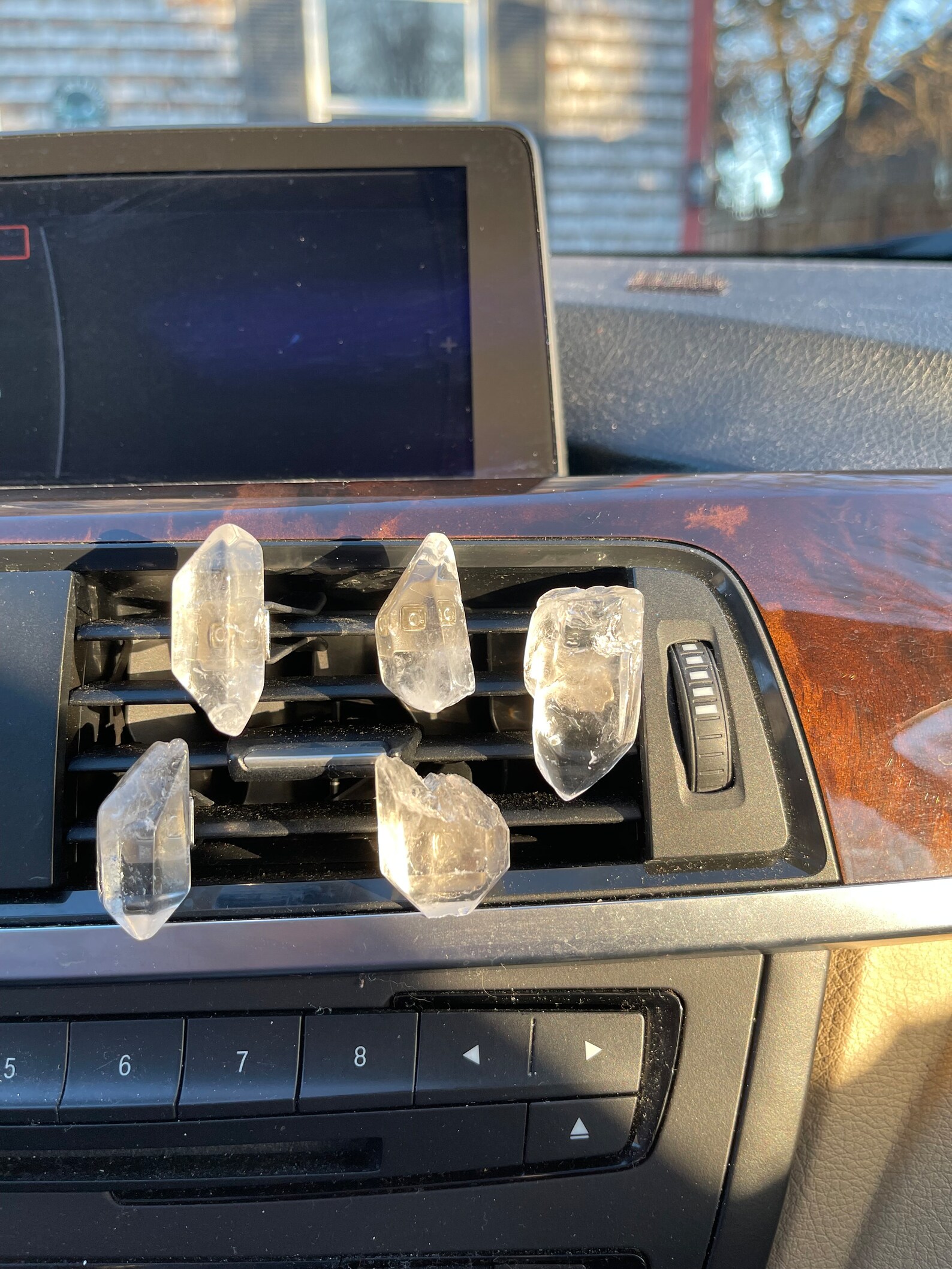 Quartz Crystal Point Car Vent Clips, You Choose Natural or Polished ...