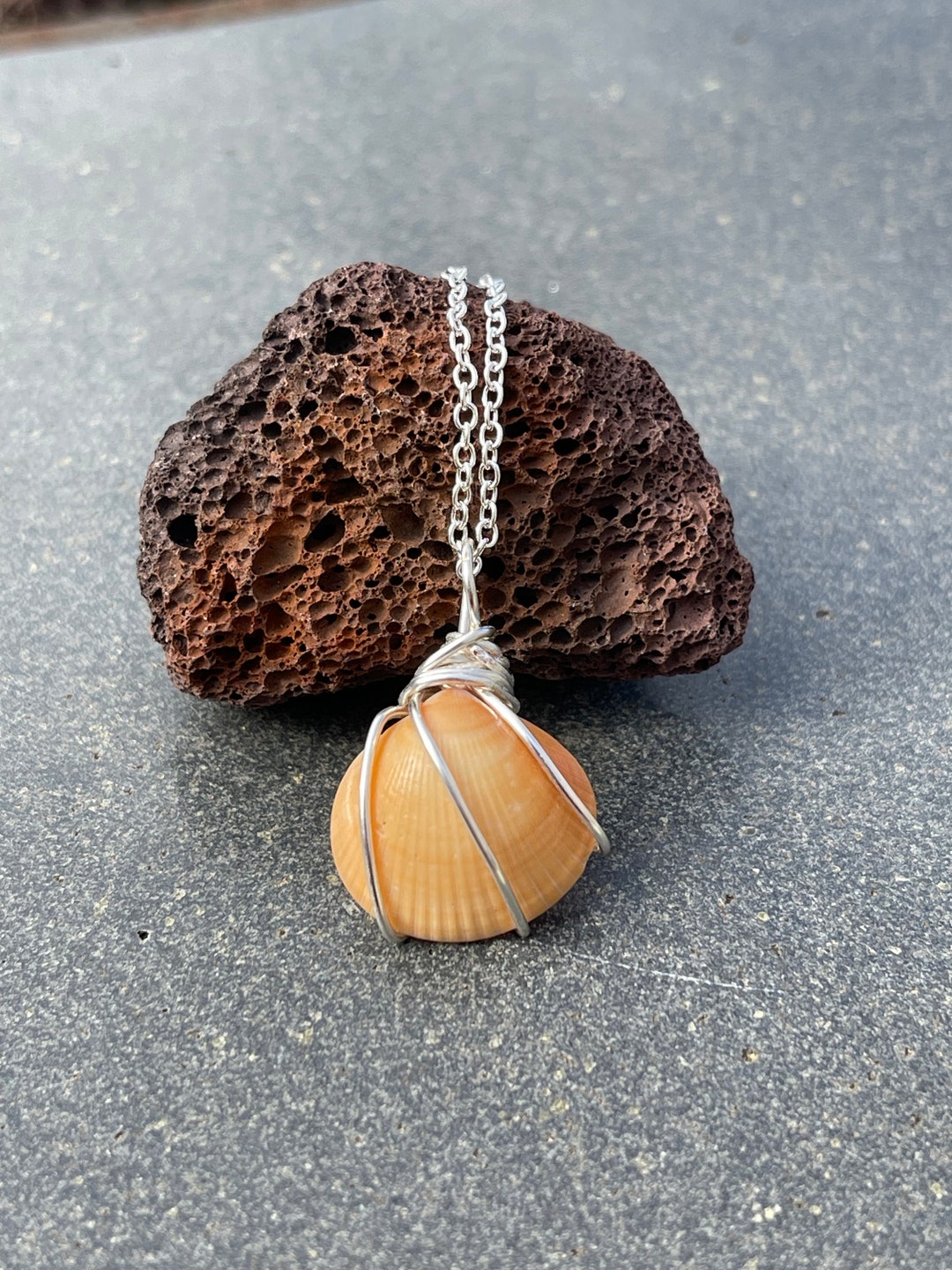 Sea Shell Wire Wrapped Necklace Beach Jewelry - Etsy