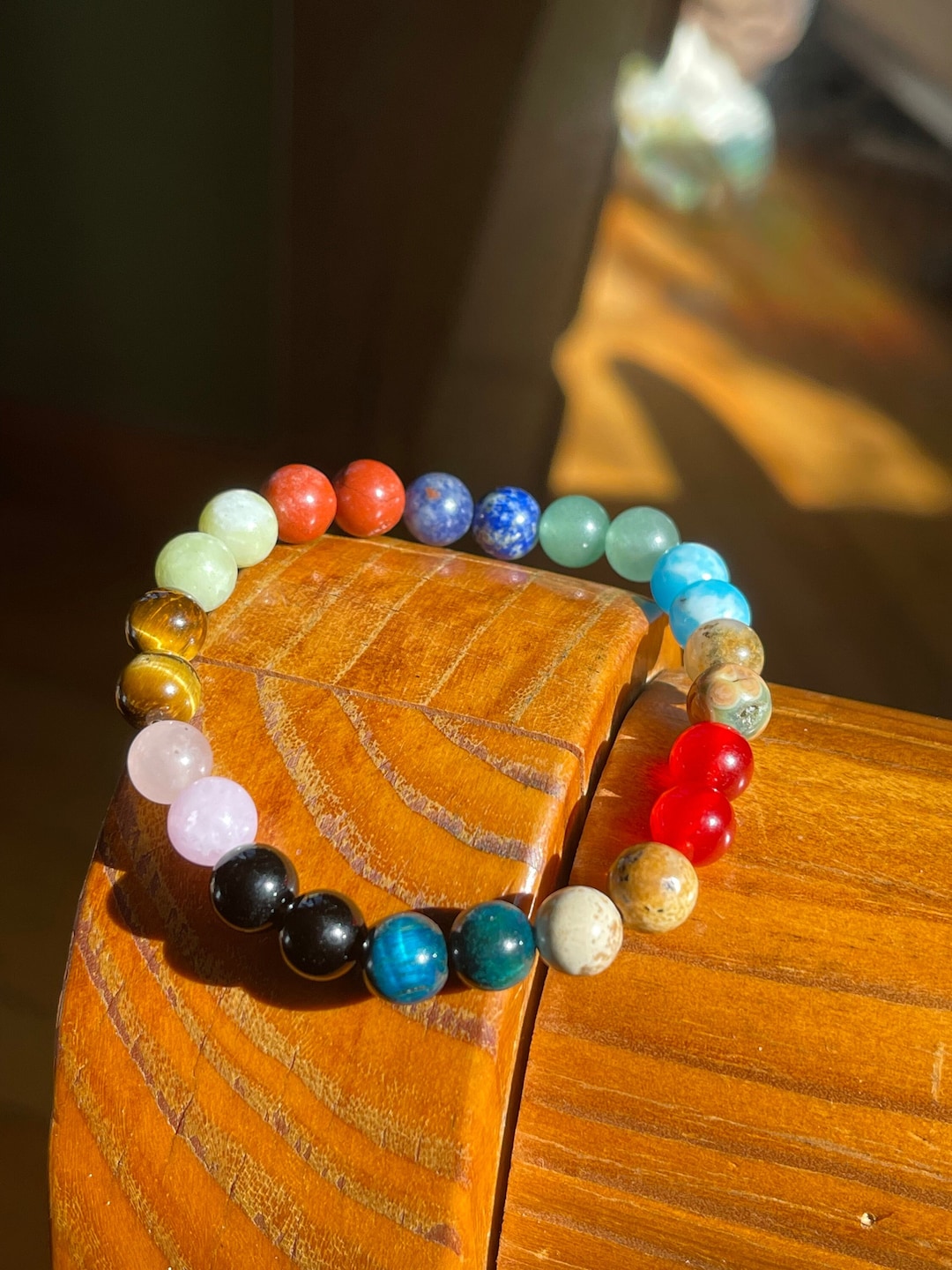 Healing Crystal Bead Bracelet, Stretchy Gemstone Jewelry, Multi Stone ...
