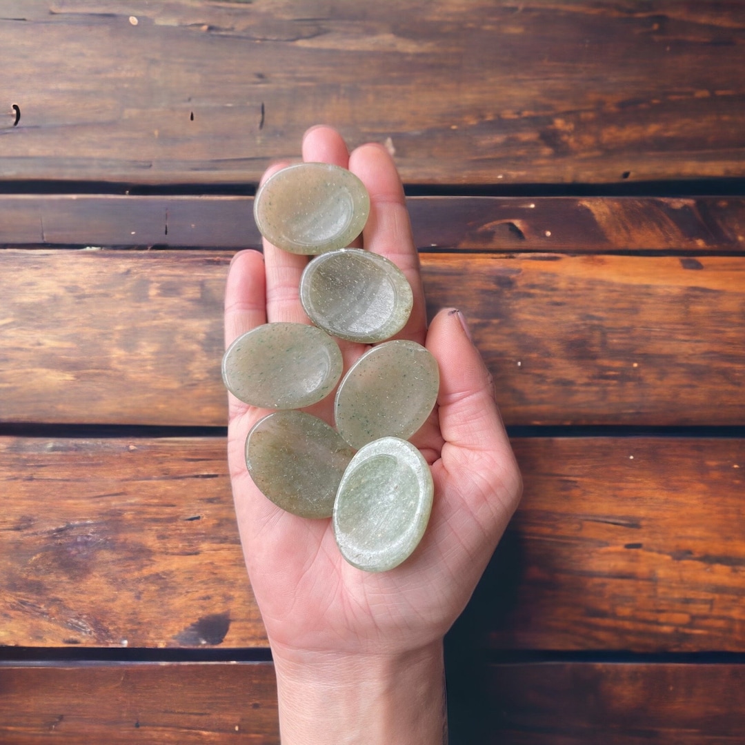 Aventurine Worry Thumb Stone, Green Crystal Worry Stone, Prosperity ...