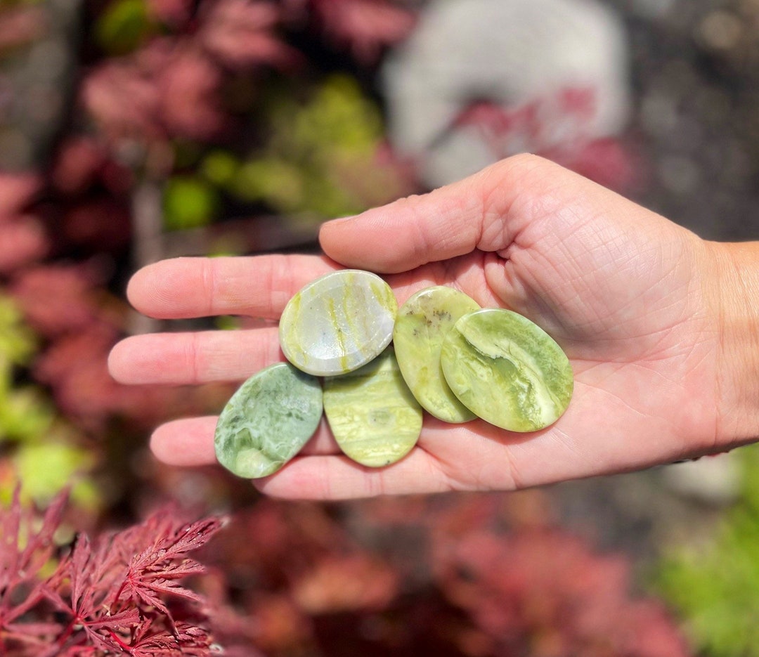 Jade Worry Stone Natural Jade Fidget Thumb Stone Crystal - Etsy