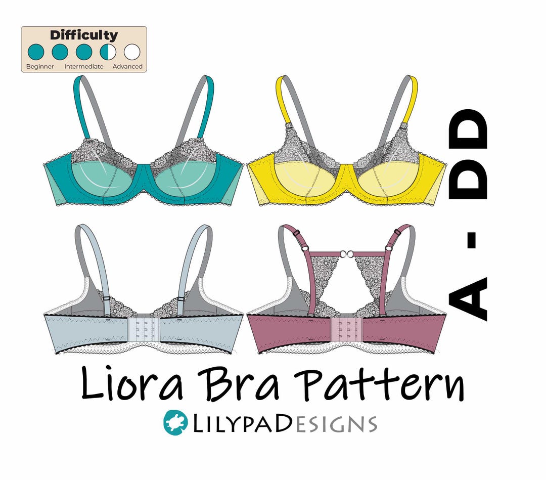 Liora Underwire Bra Pattern = A-DD - Etsy