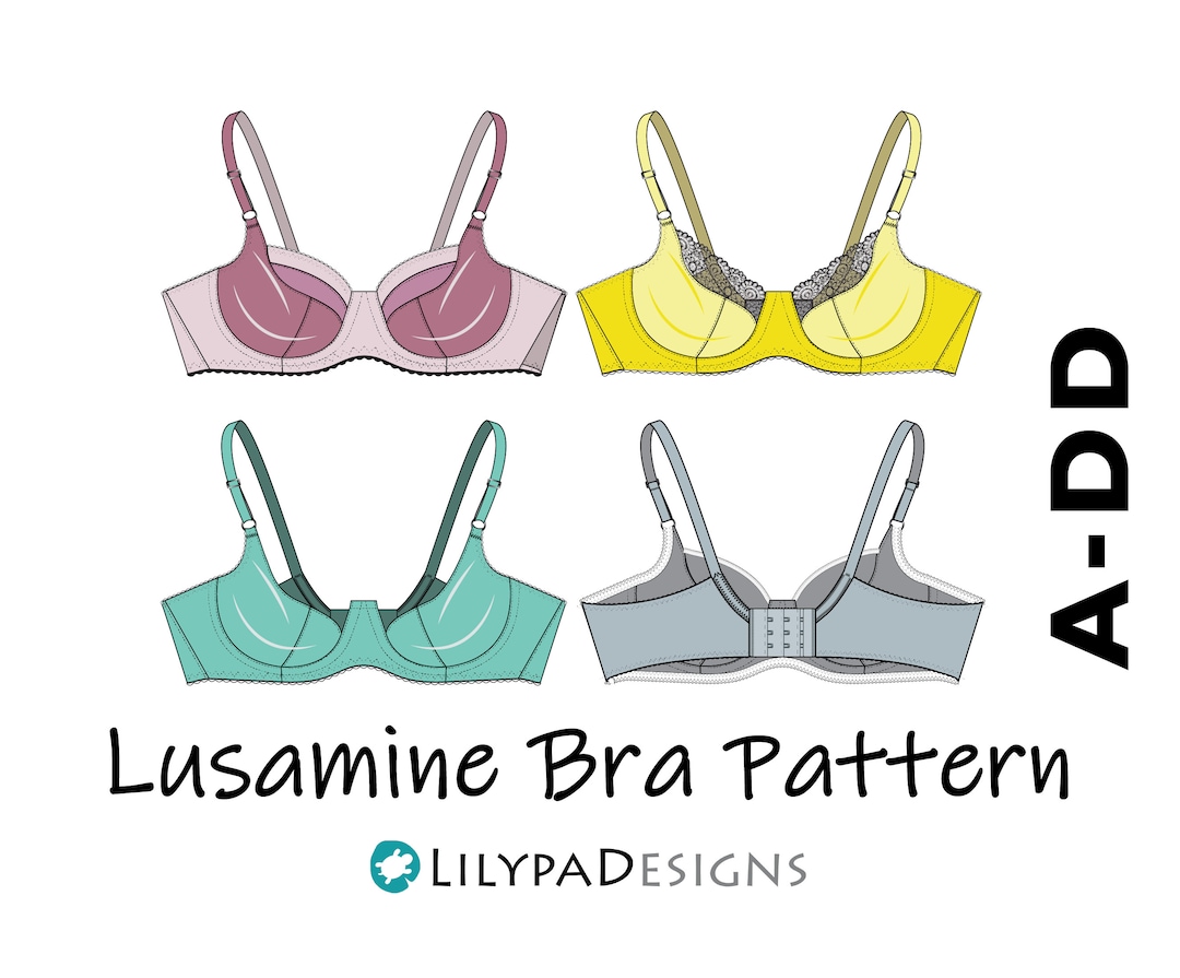 Lusamine Underwire Bra Pattern = A-DD - Etsy